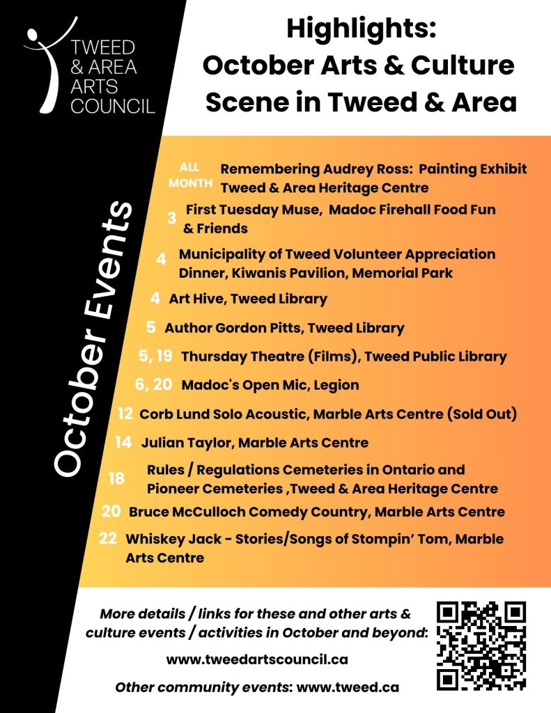 Highlights: Oct. and Nov-Dec Arts & Culture Scene in Tweed - Tweed and ...