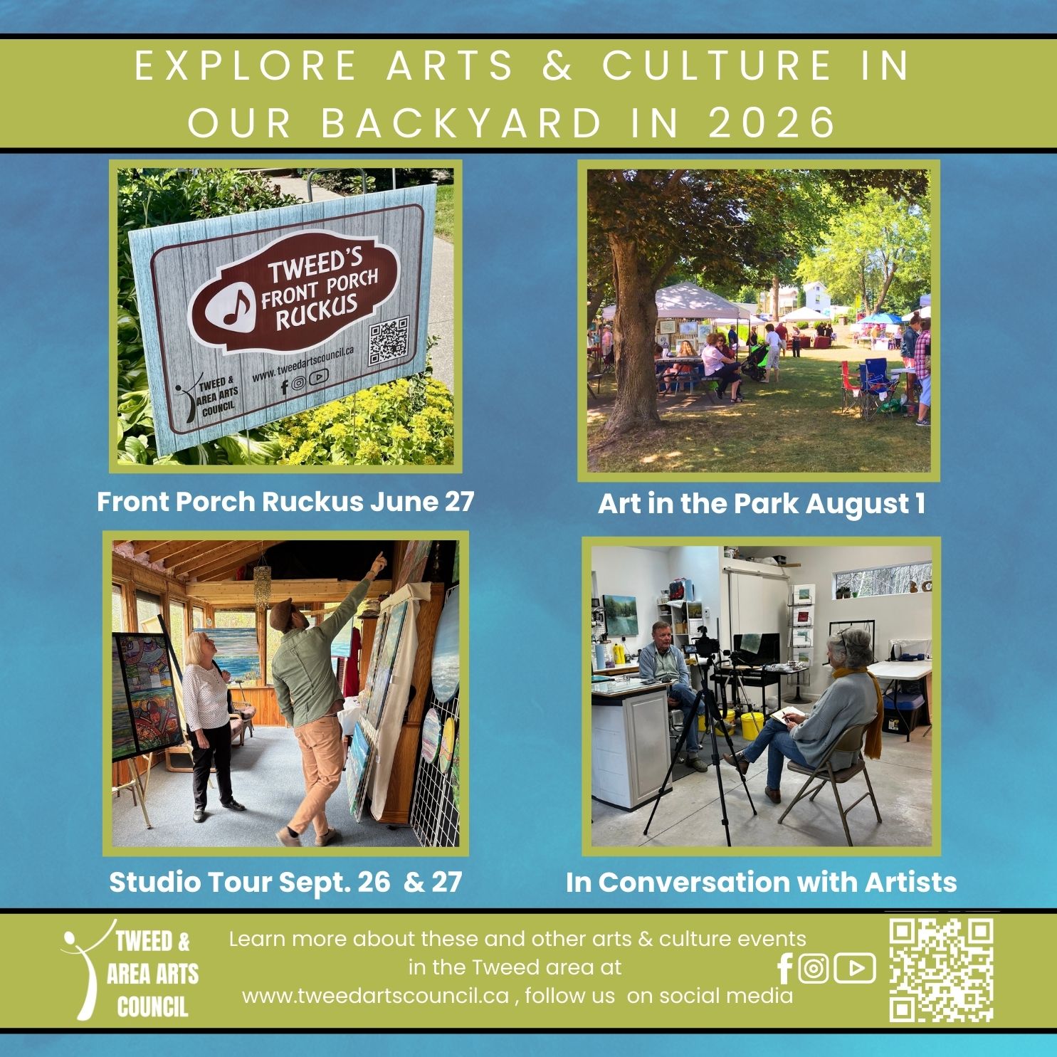 2026: Front Porch Ruckus, Art in the Park, Studio Tour, In Conversation ...